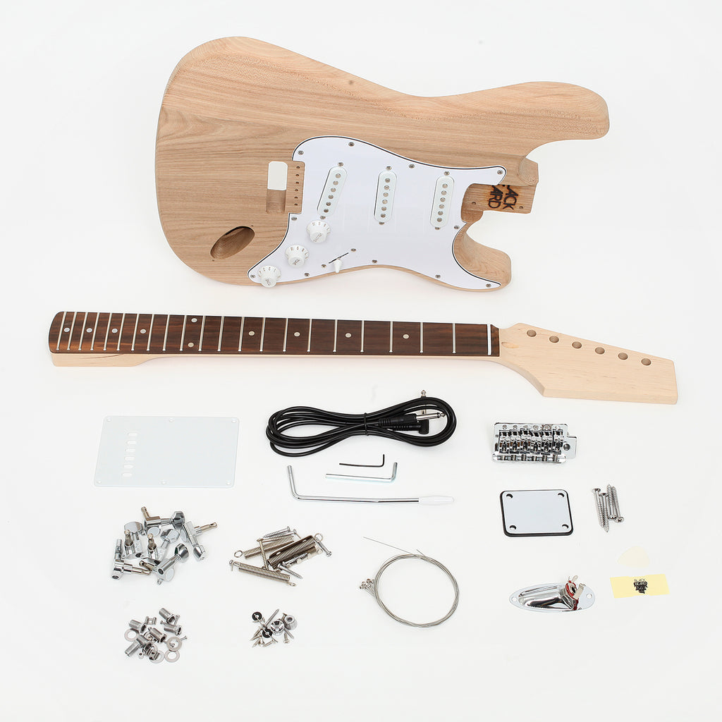 Stratocaster One DIY Guitar Kit With Ash Body & Maple Neck – BlackBeard ...