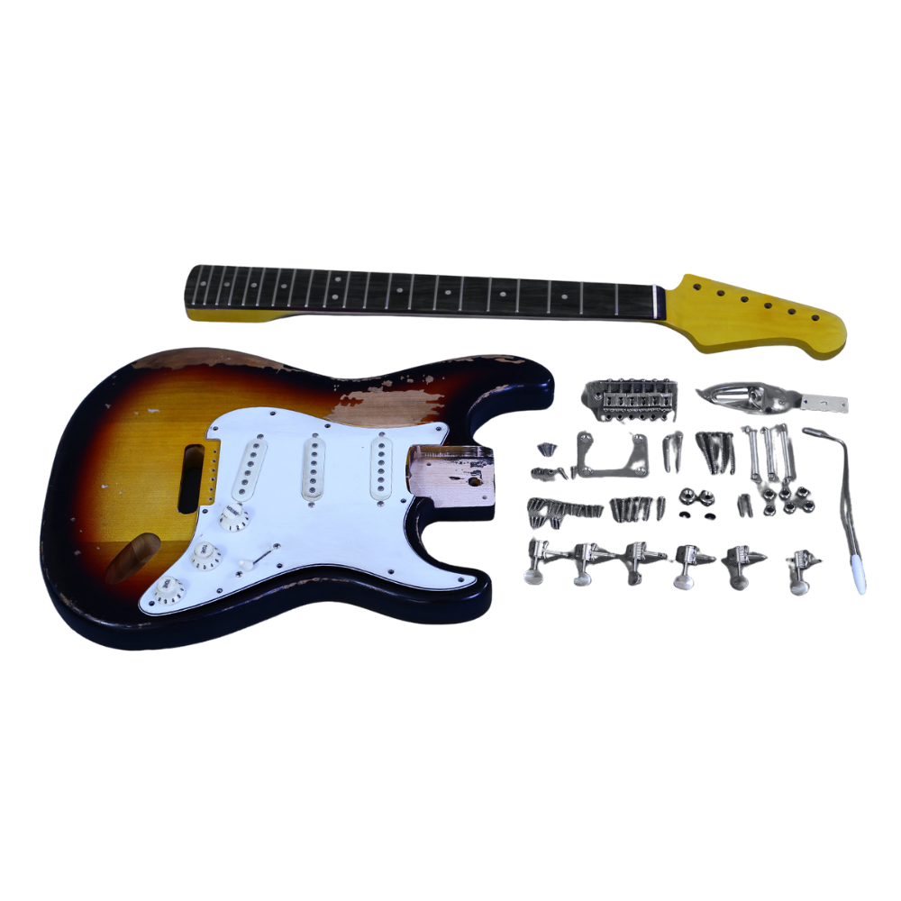 DIY Relic ST Style Tobacco Guitar Kit | BlackBeard – BlackBeard DIY Guitars