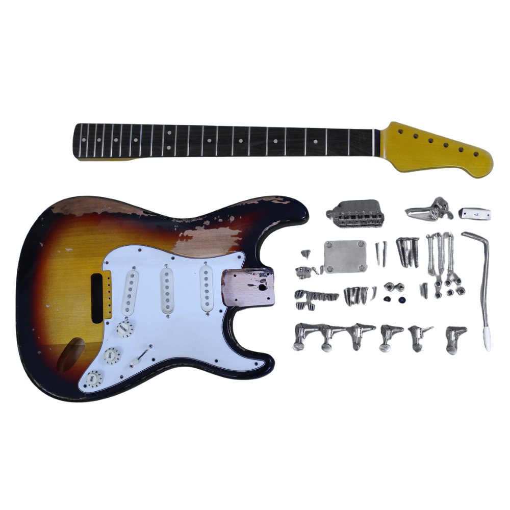 DIY Relic ST Style Tobacco Guitar Kit | BlackBeard – BlackBeard DIY Guitars